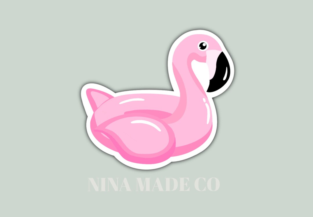 Flamingo Float Sticker - Etsy