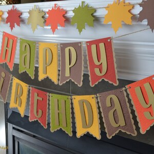 Fall Happy Birthday Banner, Personalized Fall Banner, Thanksgiving ...