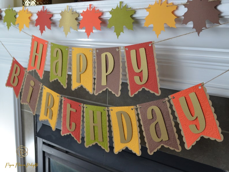 Fall Happy Birthday Banner Personalized Fall Banner | Etsy