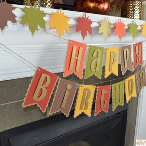 Fall Happy Birthday Banner, Personalized Fall Banner, Thanksgiving ...
