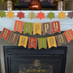 Fall Happy Birthday Banner, Personalized Fall Banner, Thanksgiving ...