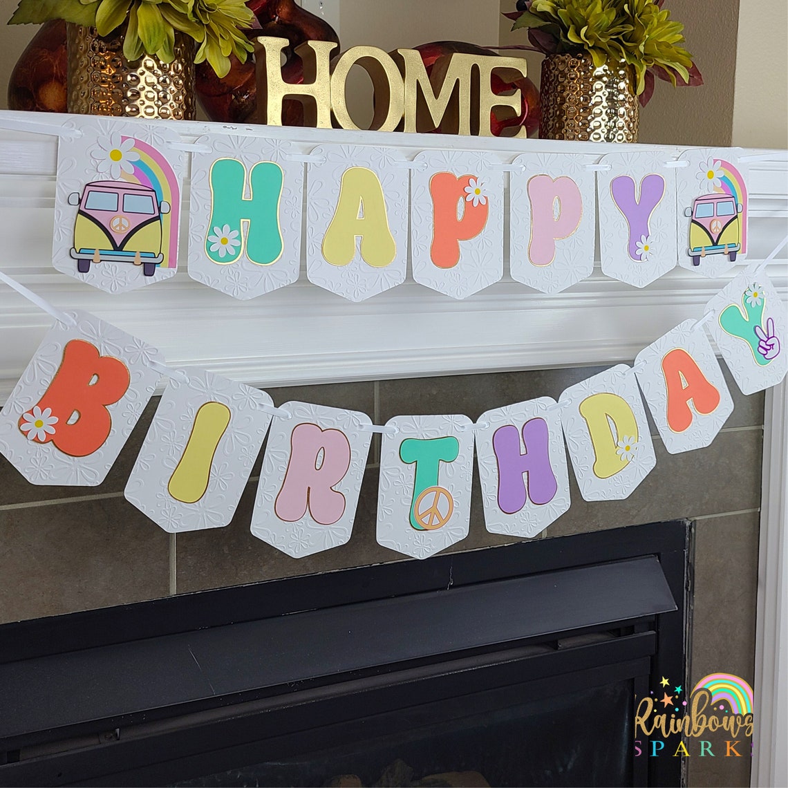 Groovy Happy Birthday Banner, Groovy Birthday Decor, Retro Banner ...