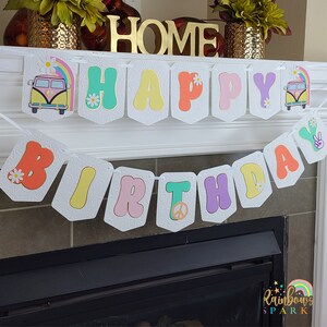 Groovy Happy Birthday Banner, Groovy Birthday Decor, Retro Banner ...