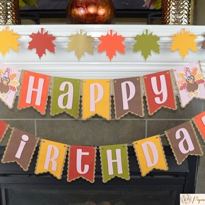 Girl Fall Birthday Banner, Turkey Birthday Banner, Little Turkey Banner ...