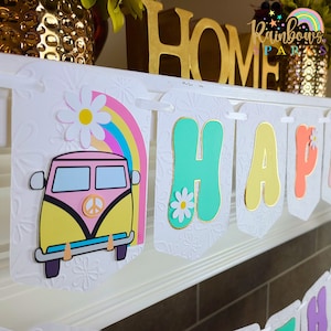 Groovy Happy Birthday Banner, Groovy Birthday Decor, Retro Banner ...