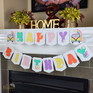 Groovy Happy Birthday Banner, Groovy Birthday Decor, Retro Banner ...