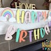Rainbow Birthday Banner, Pastel Rainbow Colors, Rainbow Theme Decor ...