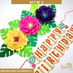 Luau Paper Flowers, Tropical Paper Flowers, Hawaiian Paper Flowers ...