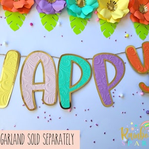 Rainbow Birthday Banner, Pastel Rainbow Colors, Rainbow Theme Decor ...