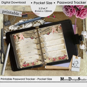 Pocket Size Password Tracker Printable - Etsy