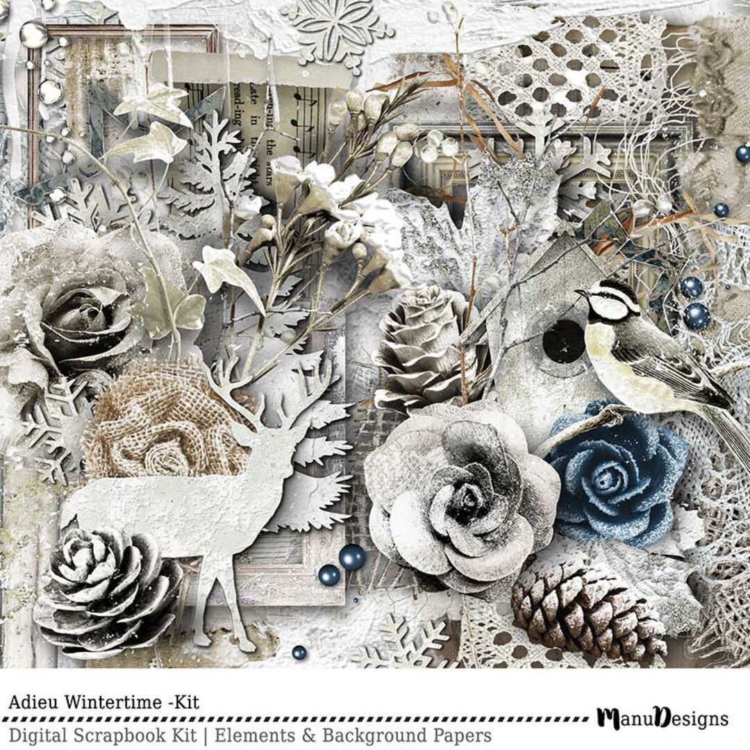 Digital Scrapbook Kit, Winter Scrapbooking Kit, Winter Scrapbook ...