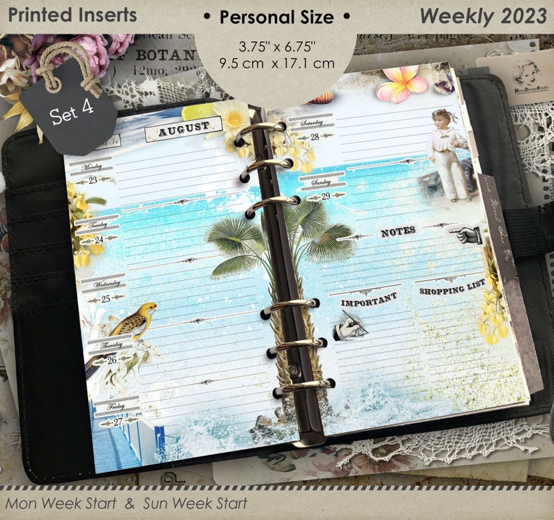 Personal Size 2023 Weekly Planner Refill Set No. 4 - Etsy