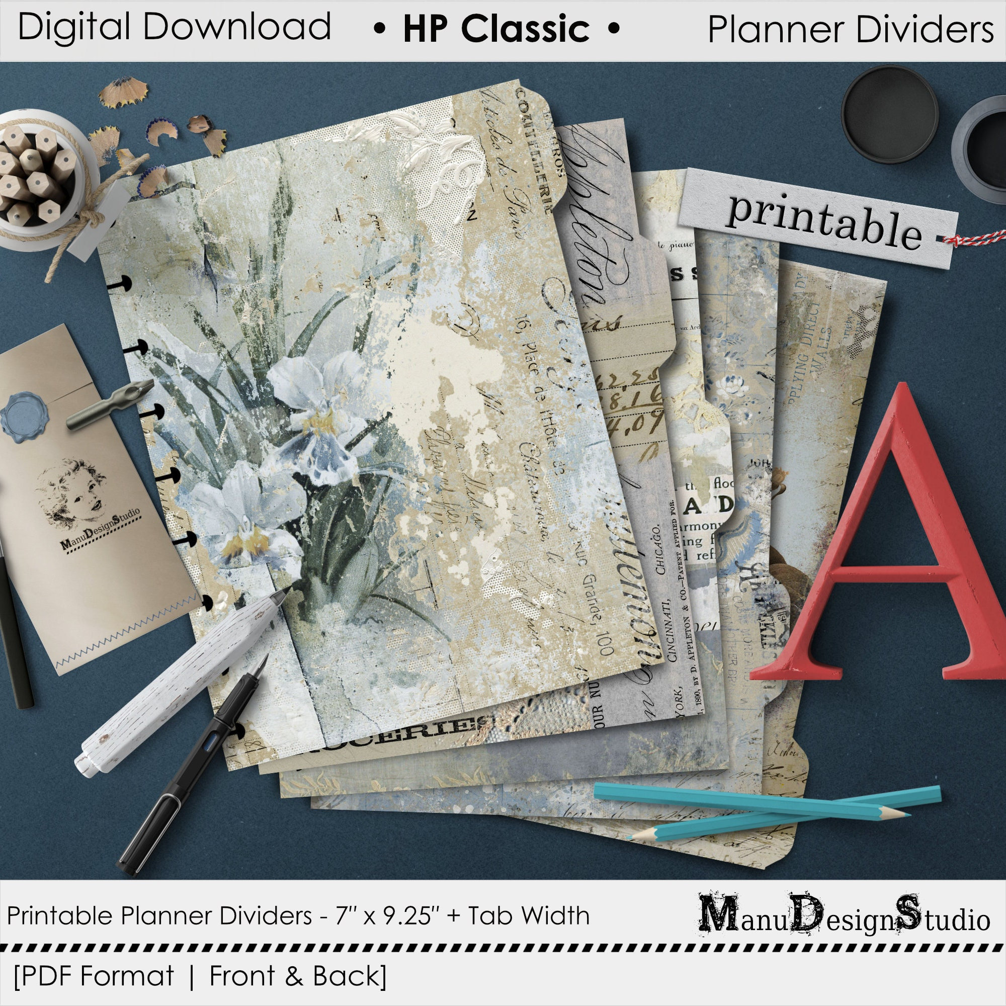 Printable Tabbed Planner Dividers for Happy Planner Classic - Etsy