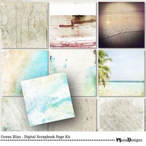 Summer, Digital Scrapbook Kit, Summer Backgrounds, Summer Digital ...