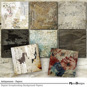 Vintage Digital Scrapbooking Papers, Printable Papers, Scrapbook ...