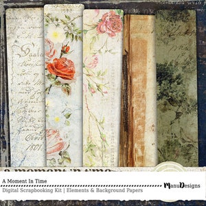 Digital Scrapbook Kit, Digital Papers, Shabby Papers, Printable Papers ...