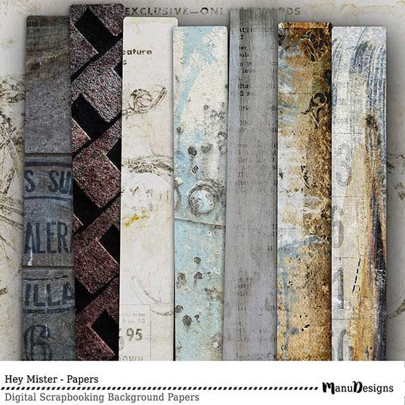 Vintage Scrapbook Paper Man