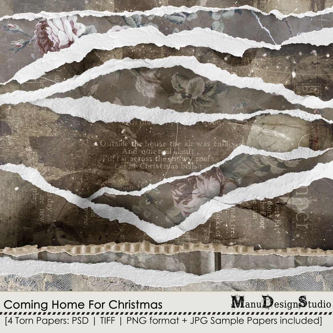 Torn Edge Border Digital Papers, Torn Paper Overlays, Torn Digital ...
