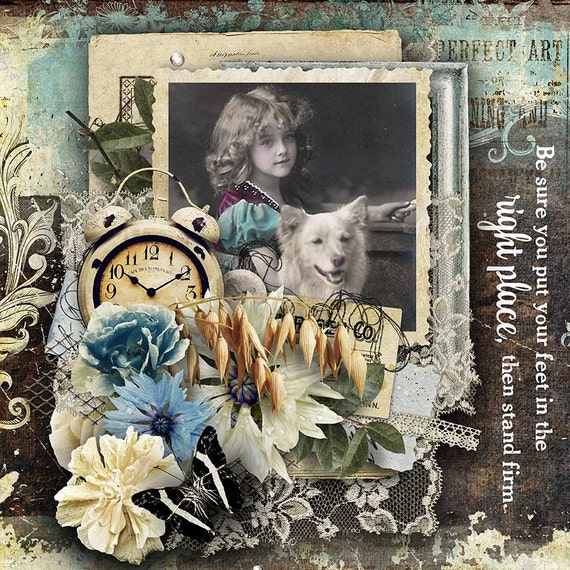 Craft Supplies & Tools Photography Shabby Chic Vintage Scrapbook Paper ...