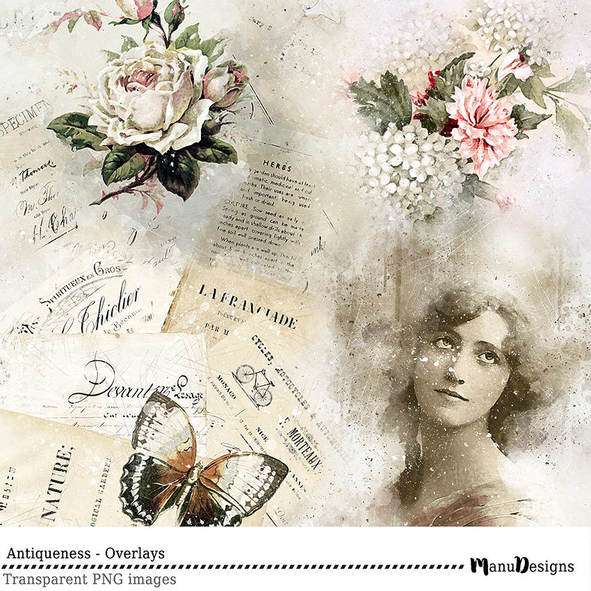 Antiqueness Vintage Digital Overlays Scrapbooking Overlays - Etsy