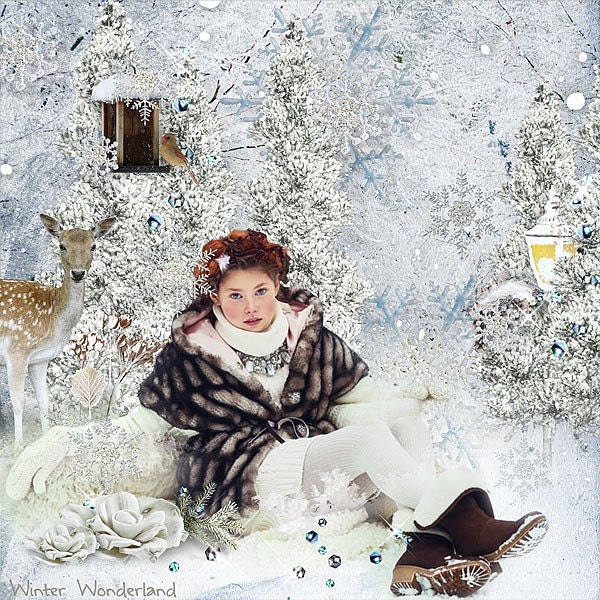 Digital Scrapbook Kit, Winter Scrapbooking Kit, Winter Scrapbook ...