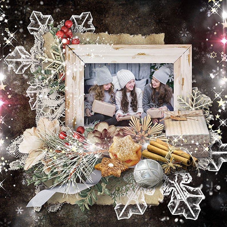 Digital Scrapbook Clusters Christmas Clusters Frames Digital - Etsy