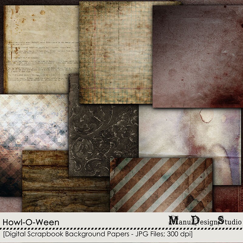 Howl-o-ween - Digital Scrapbook Kit Halloween Digital Papers Spooky ...