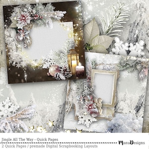Digital Scrapbook Christmas Quick Pages Sized 12x12, Holidays ...