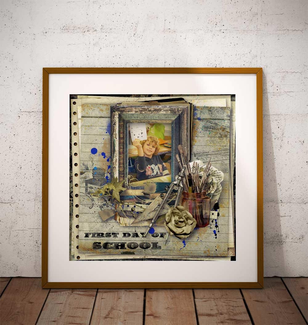 Premade School Pages Digital School Papers Vintage Scrapbook - Etsy