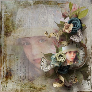 Vintage Digital Scrapbook Kit, Digital Papers, Digital Scrapbooking ...