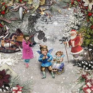 Digital Christmas Stamps, Scrapbooking, Christmas Clip Art, Vintage ...