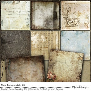 Digital Scrapbooking Kit, Vintage, Shabby Elegance, Digital Scrapbook ...
