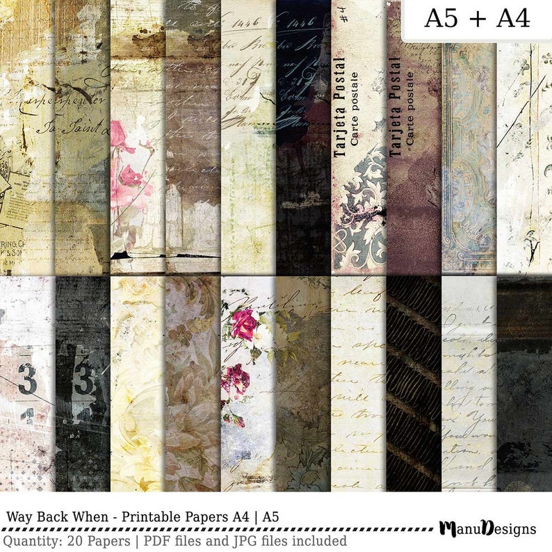 Digital Papers Printable Papers A4 Printable Paper - Etsy