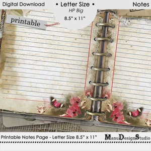 Letter Size Happy Planner Big Lined Notes Printable Planner Pages ...
