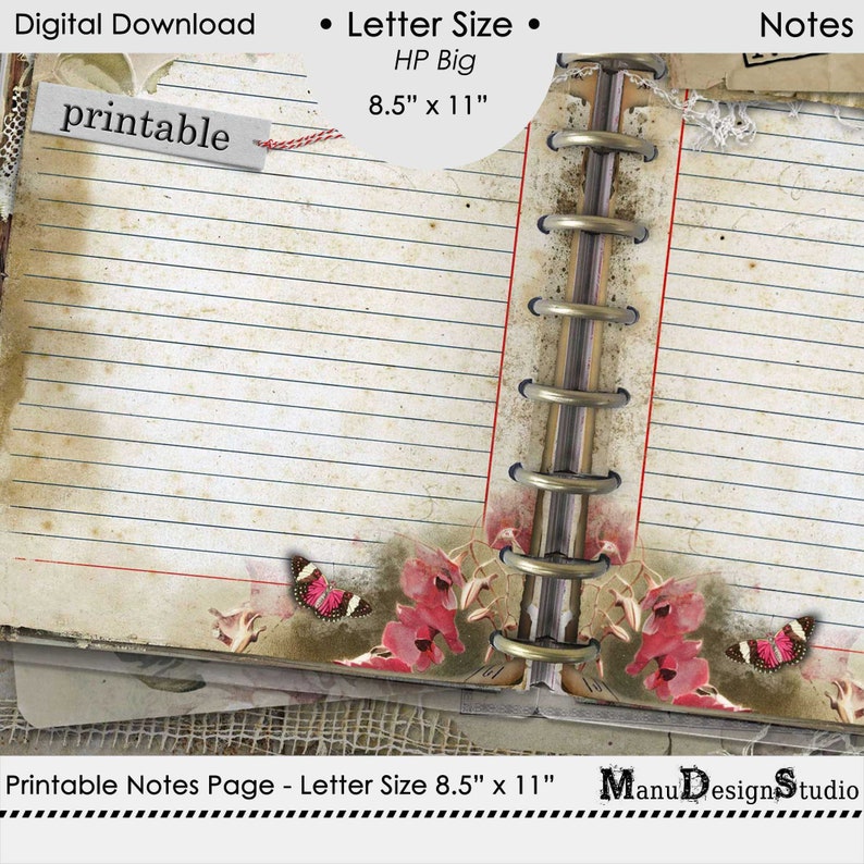 Letter Size Happy Planner Big Lined Notes Printable Planner - Etsy