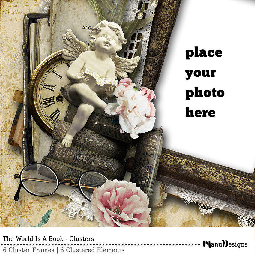 Digital Scrapbook Clusters Vintage Digital Frame Clusters | Etsy