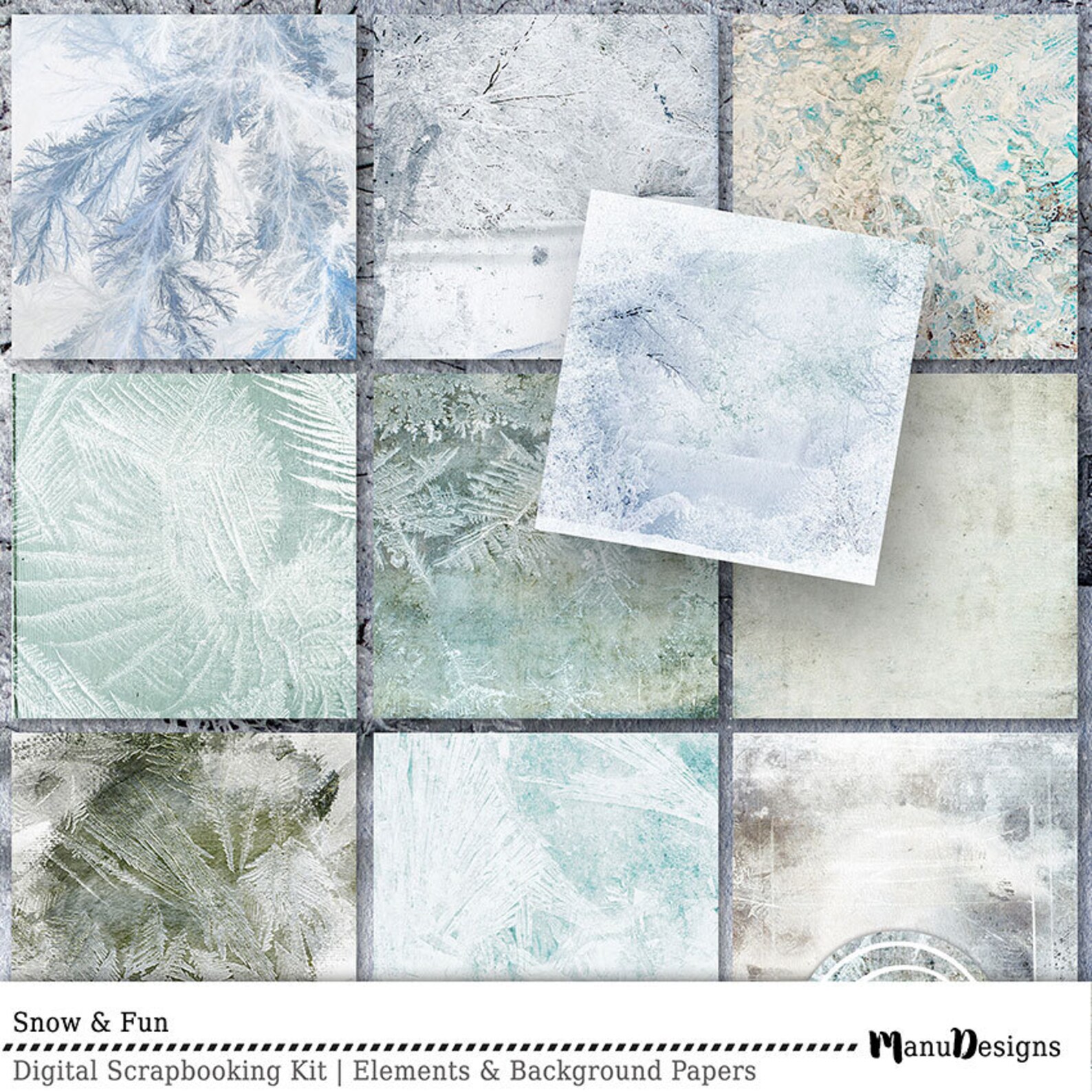 Digital Scrapbook Kit, Winter Scrapbooking Kit, Winter Scrapbook ...