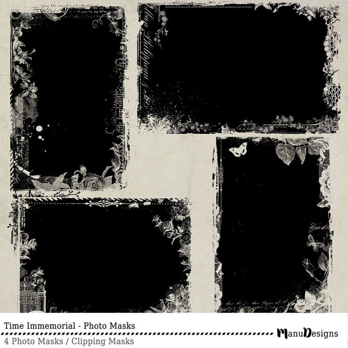 Digital Photo Masks, Digital Scrapbooking, Vintage Masks, Clipping ...