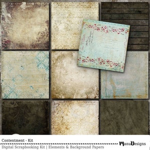 Digital Scrapbooking Kit, Vintage Scrapbook Kit, Scrapbook Digital ...