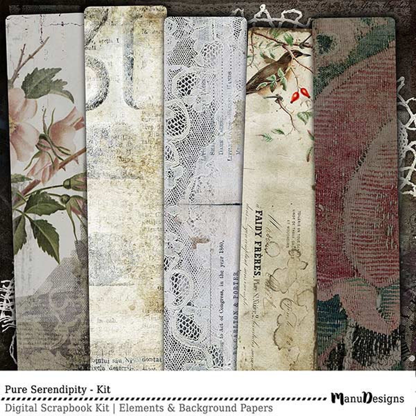 Vintage Digital Scrapbook Kit Digital Papers Digital - Etsy