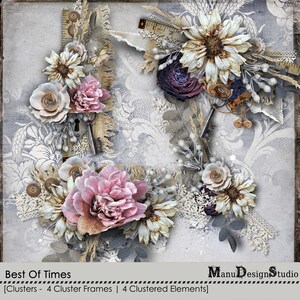 Digital Scrapbook Clusters, Vintage Cluster Frames, Digital Scrapbooking, Digital Frames, Frame ...