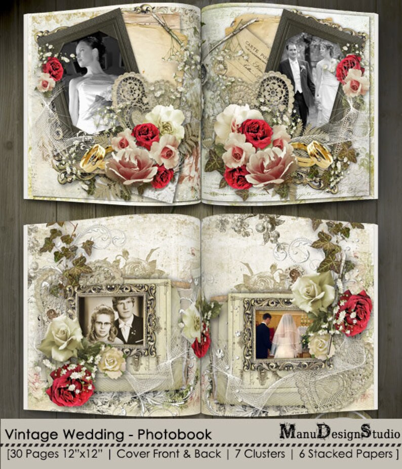 Wedding Photobook Template 30 Pages Front and Back Cover - Etsy