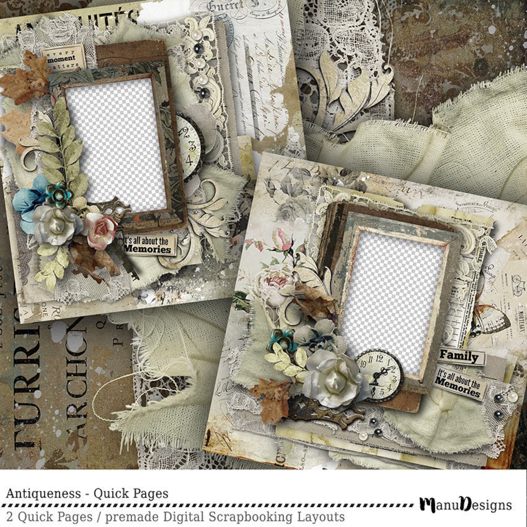 Premade Digital Scrapbook Page, 12x12, Digital Scrapbook Quick Page ...
