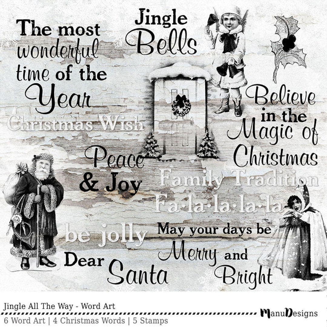 Christmas Word Art on Transparent Background, Holiday Photo Overlay ...