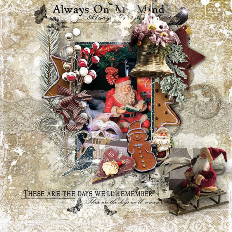 Digital Scrapbooking Kit Christmas Scrapbook Kit Christmas - Etsy