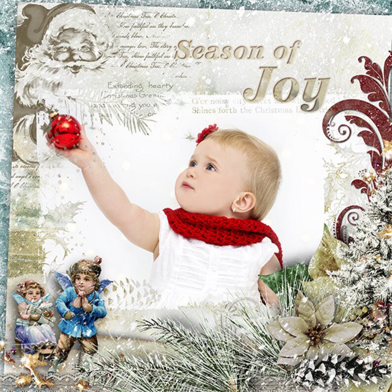 Digital Christmas Stamps, Scrapbooking, Christmas Clip Art, Vintage ...