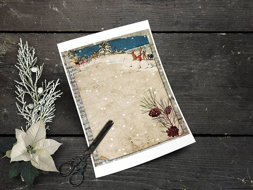 Printable Papers 8x10 Vintage Christmas Printables Christmas | Etsy