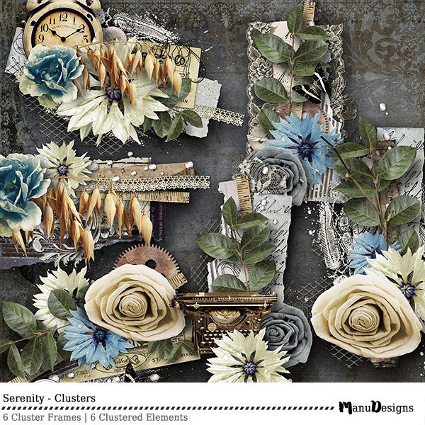 Vintage Digital Frame Digital Scrapbook Clusters Digital - Etsy