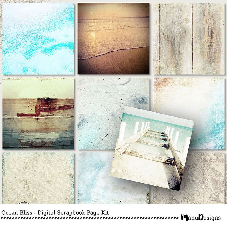 Summer, Digital Scrapbook Kit, Summer Backgrounds, Summer Digital ...