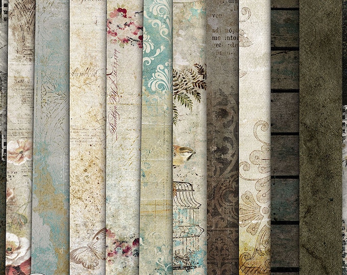 Vintage Printable Paper Pack Digital Scrapbook Background Paper Digital ...
